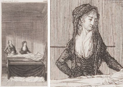 Miss Howe devant le cercueil de Clarisse (Clarissa, 1795 fig23 ...